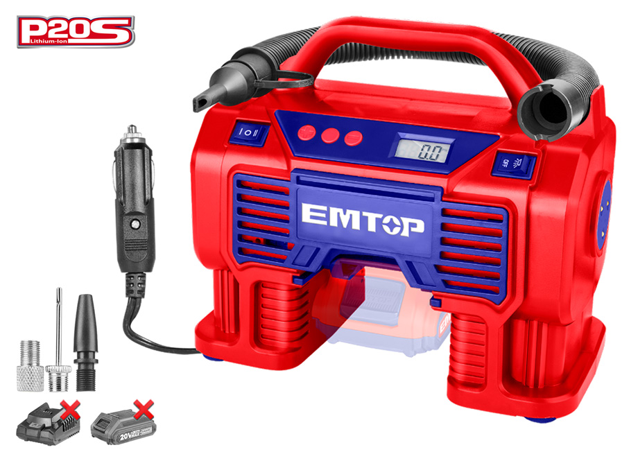 COMPRESOR AIRE EMTOP BATERÍA 20V - P20S - (11 BAR - CUADRO DIGITAL ...